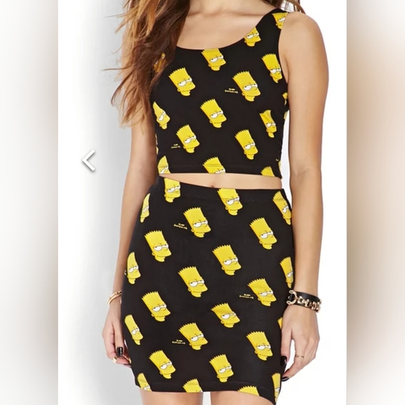 Forever 21 | Skirts | Bart Simpson Crop And Pencil Skirt | Poshmark